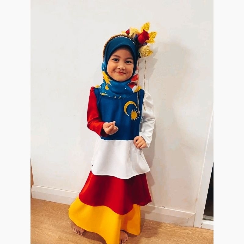 Cantic Baju Melayu Merdeka Dress for Kid's Como Crape Kain Premium ...