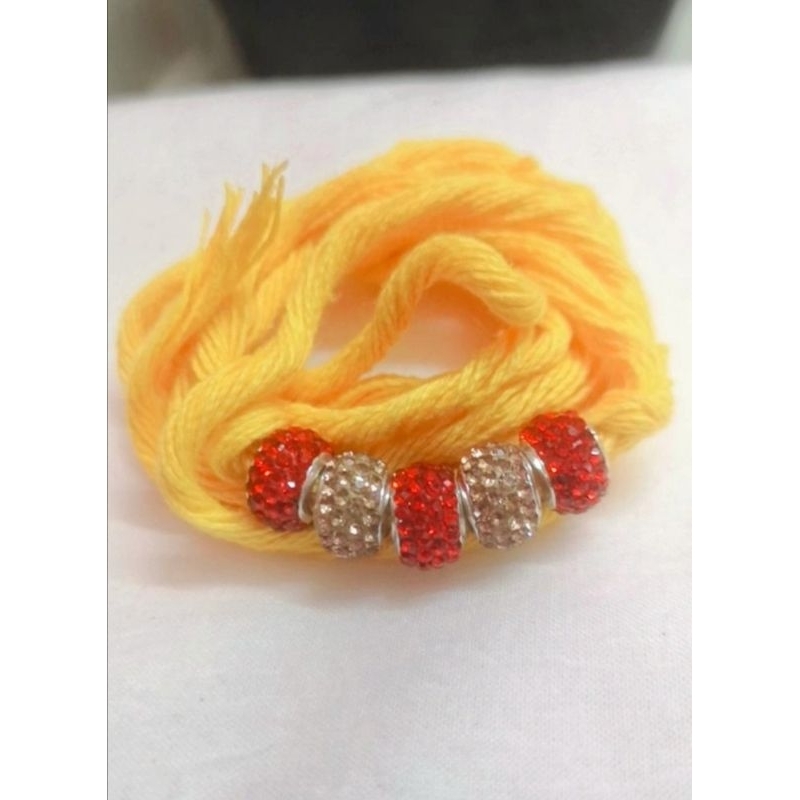 Red with gold stone manjal thali kayiru | Shopee Malaysia