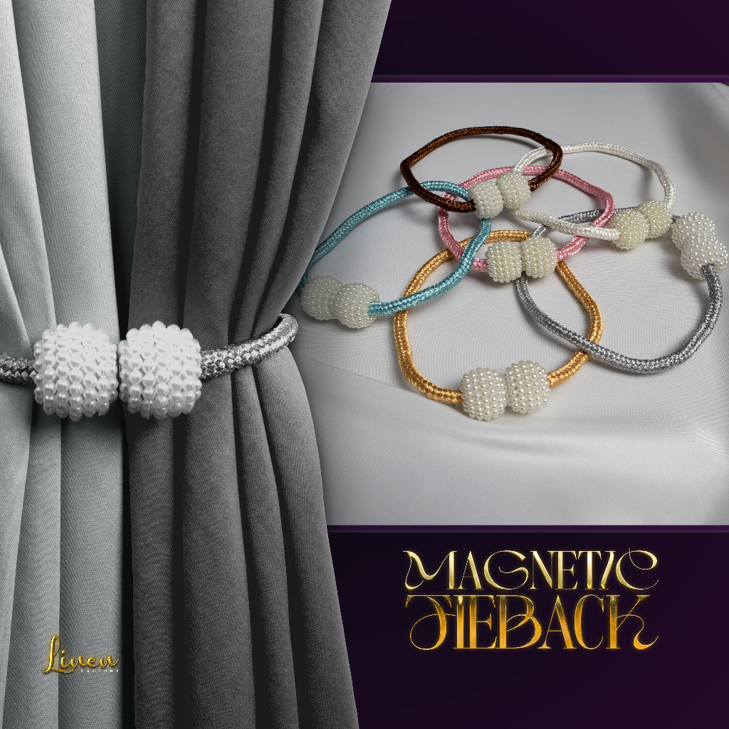 CURTAIN TIEBACK, PENGIKAT LANGSIR, TALI LANGSIR, MAGNETIC BIG PEARL ...