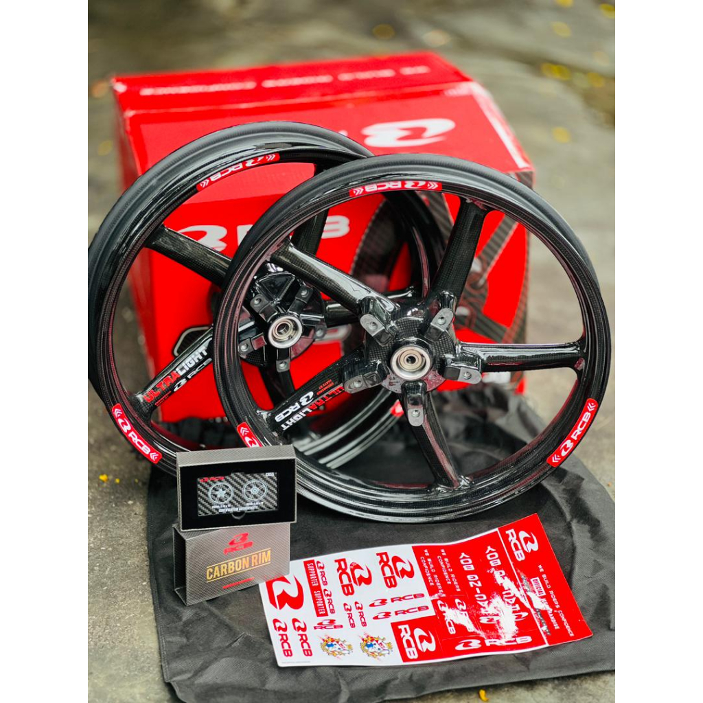 RCB Carbon Sport Rim CR55 Black Yamaha Y15zr Y15 Size Front 215x17 Rear ...