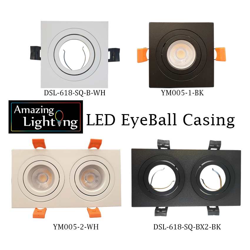 YET Ceiling Lighting Spot EyeBall Black White Casing Type Lampu Siling ...