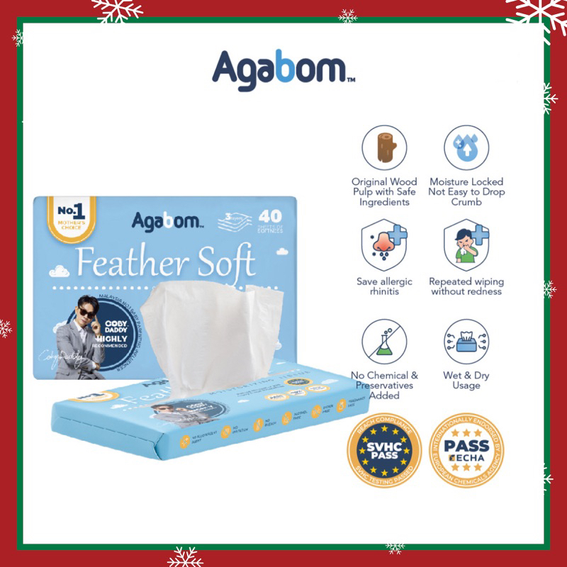 Agabom Feather Soft Moisturizing Tissue (40's x 1 Packs) | Shopee Malaysia