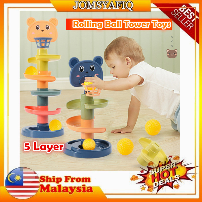 NEW STOCK - 5 Layer Fun Rolling Slide Ball kids fun rolling tower toys ...