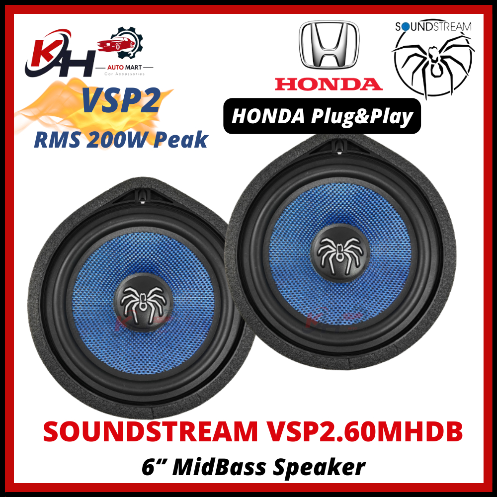 200W 6'' ★ SOUNDSTREAM ★ HONDA VSP 2 HIGH POWER Mid bass Plug&Play Speaker (6inch) VSP2.60MHDB ...