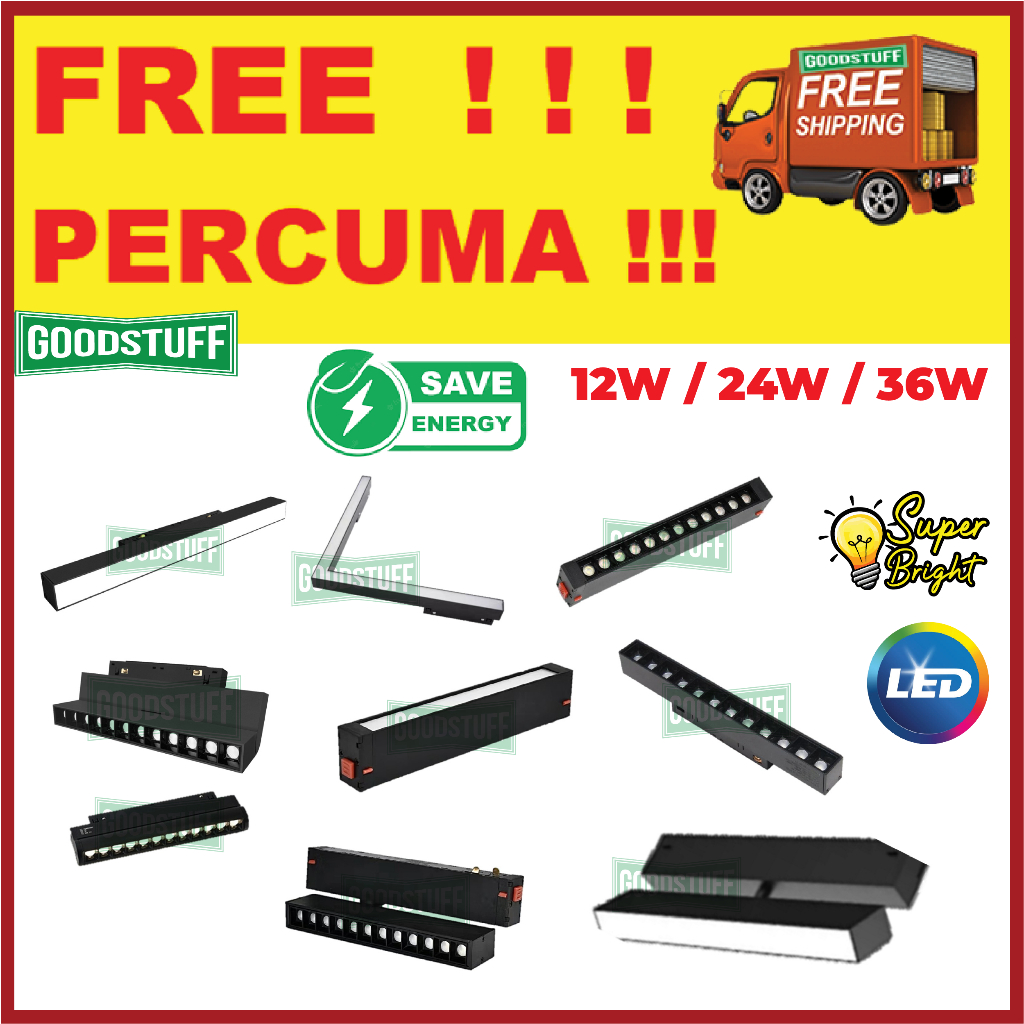 Magnetic Track Light 48V, 3000k 4000k 6500k, Lampu Magnetic, Ceiling ...