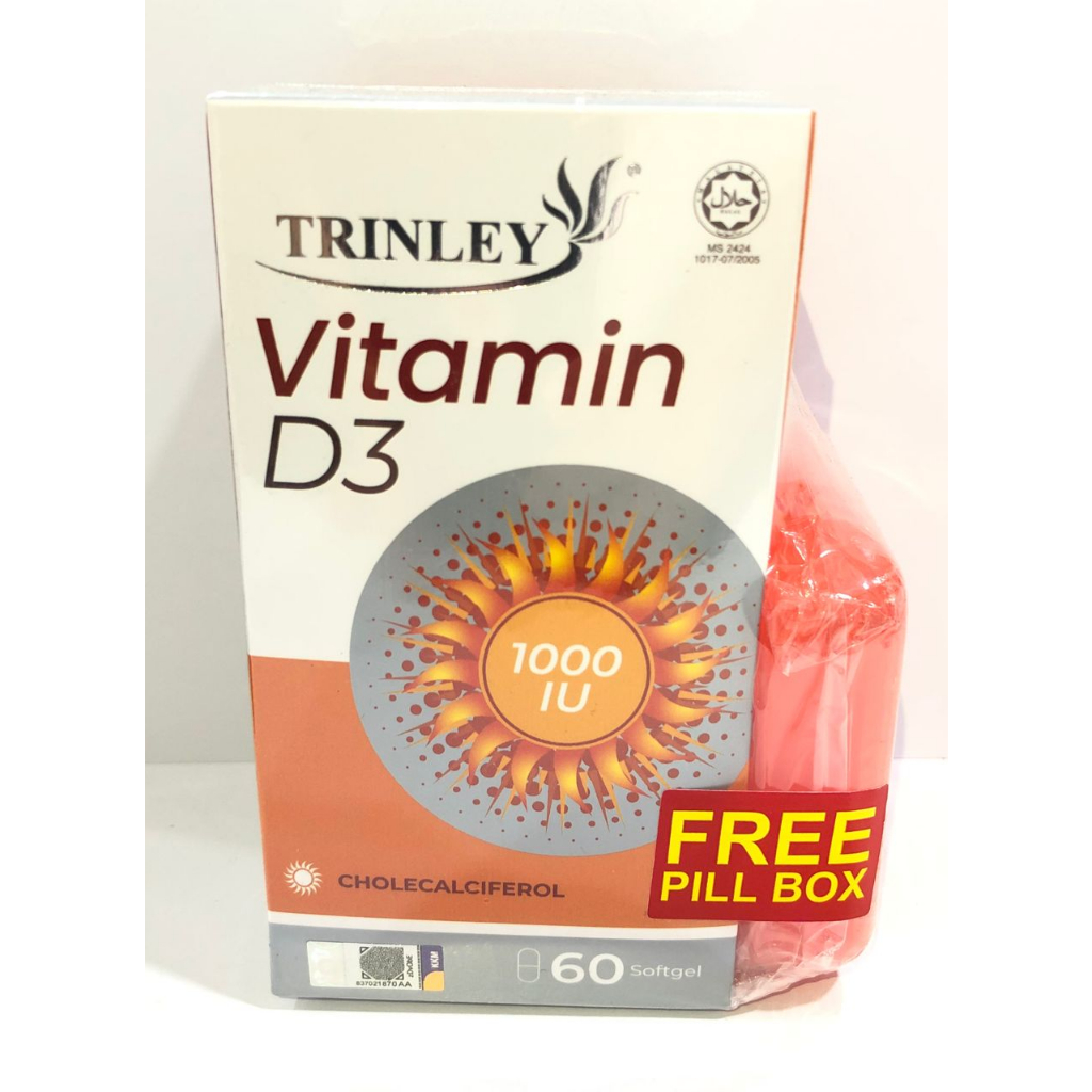 [FREE PILL BOX] TRINLEY VITAMIN D3 1000IU SOFTGEL 60'S (EXP:06/09/2025 ...