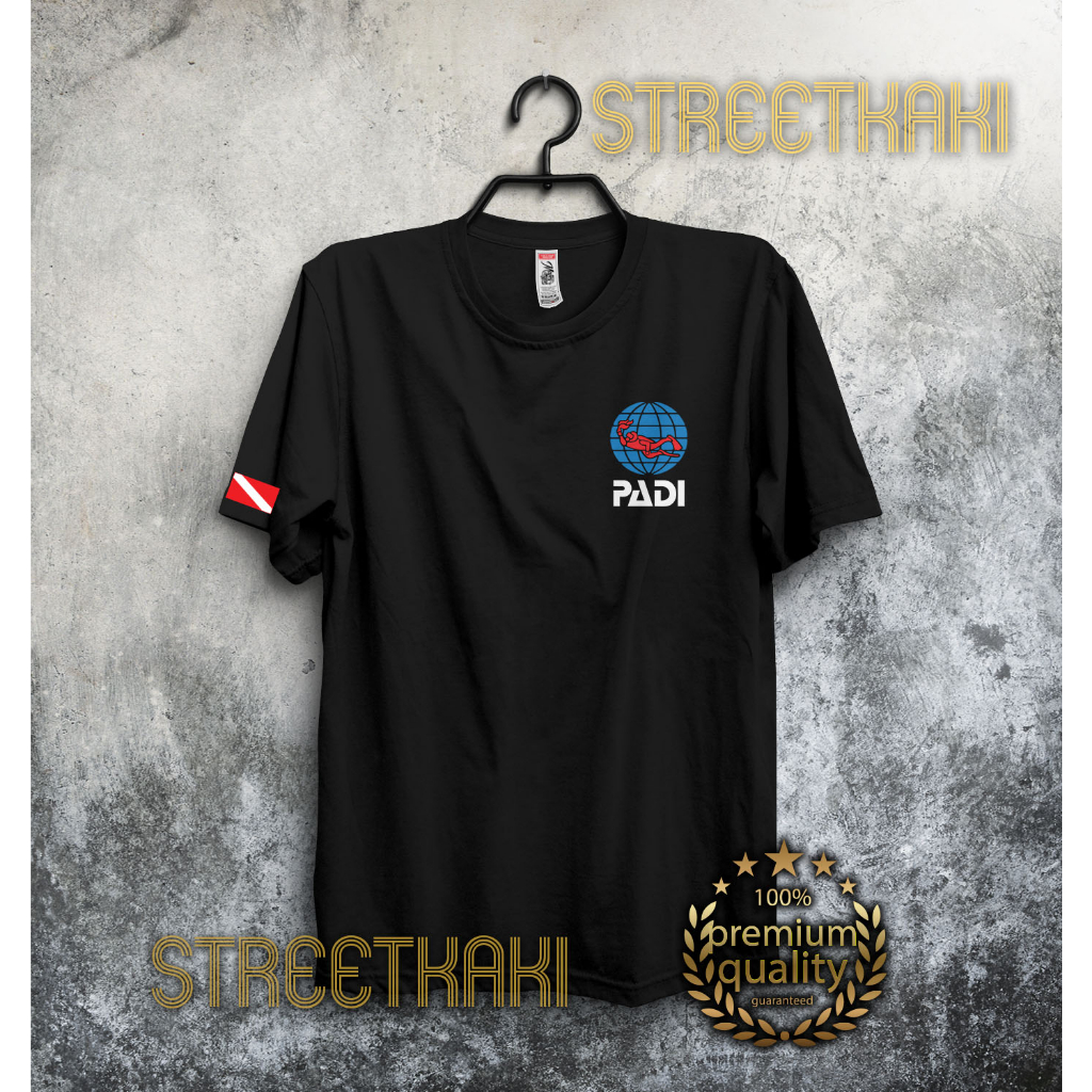 PADI Logo T-Shirt Scuba Diving Microfiber Dri-Fit Premium Tees ...
