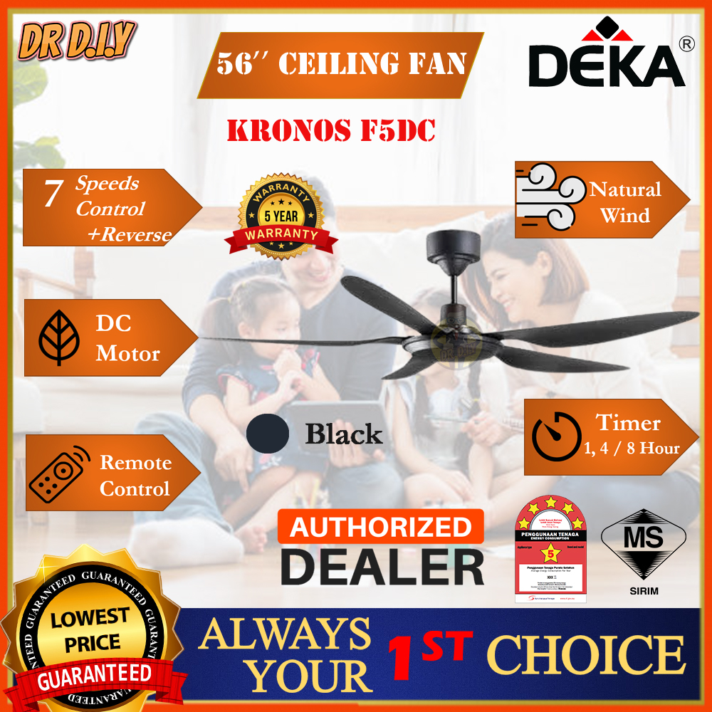 🔥FREE SHIP🔥DEKA KRONOS F5DC 56" CEILING FAN REMOTE CONTROL KIPAS SILING ...
