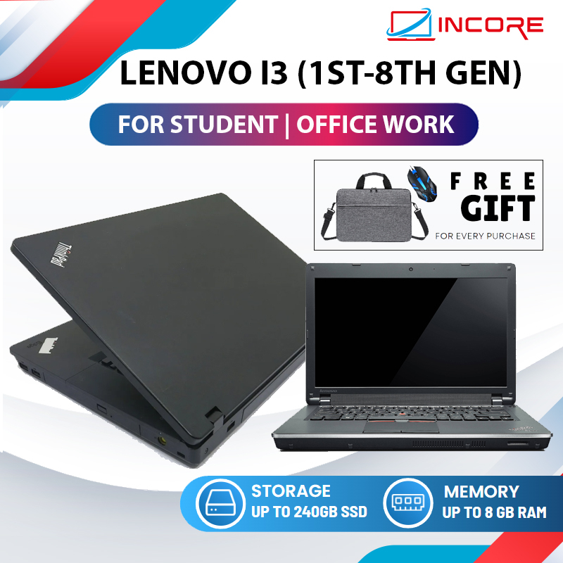 Lenovo Laptop INTEL I3 1ST 2ND 3RD GEN 4TH 5TH 7TH GEN 4GB 8GB RAM HDD ...