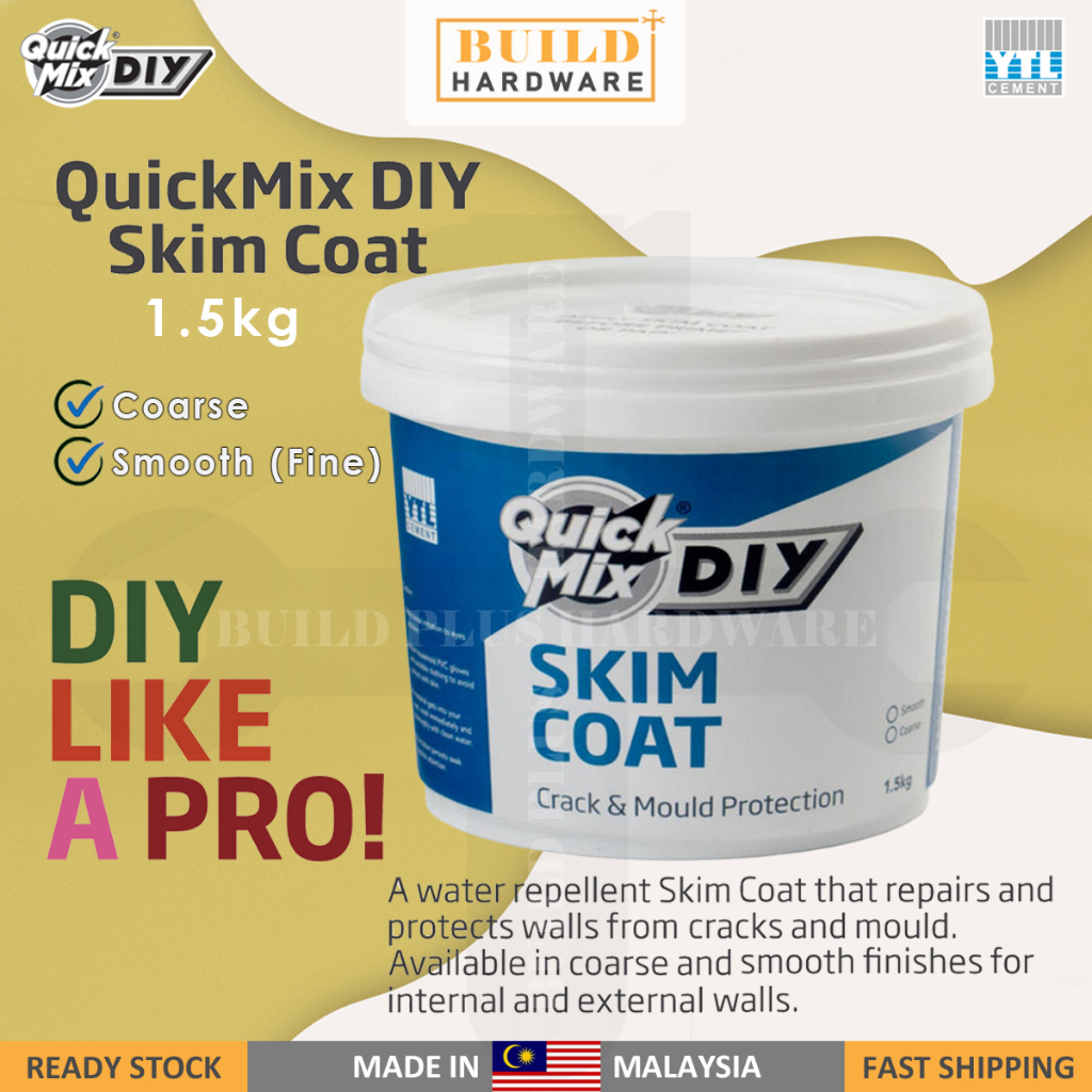 YTL QuickMix DIY Skim Coat Paste 1.5kg (Ready-to-use) Coarse / Smooth ...