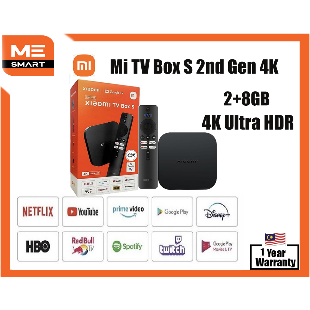 Xiaomi Mi Box S 2nd Gen Android TV 2+8GB TV Box S 4K HDR Streaming ...