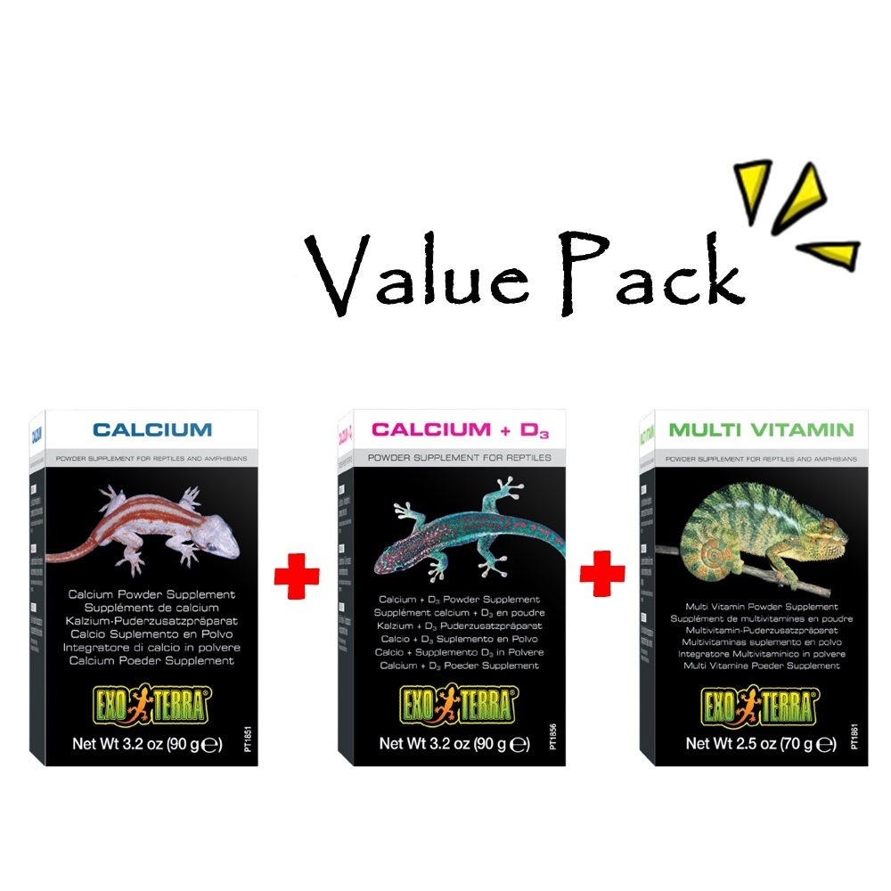 Exo Terra Value Pack ( Multi Vitamin + Calcium D3 + Calcium ) | Shopee ...