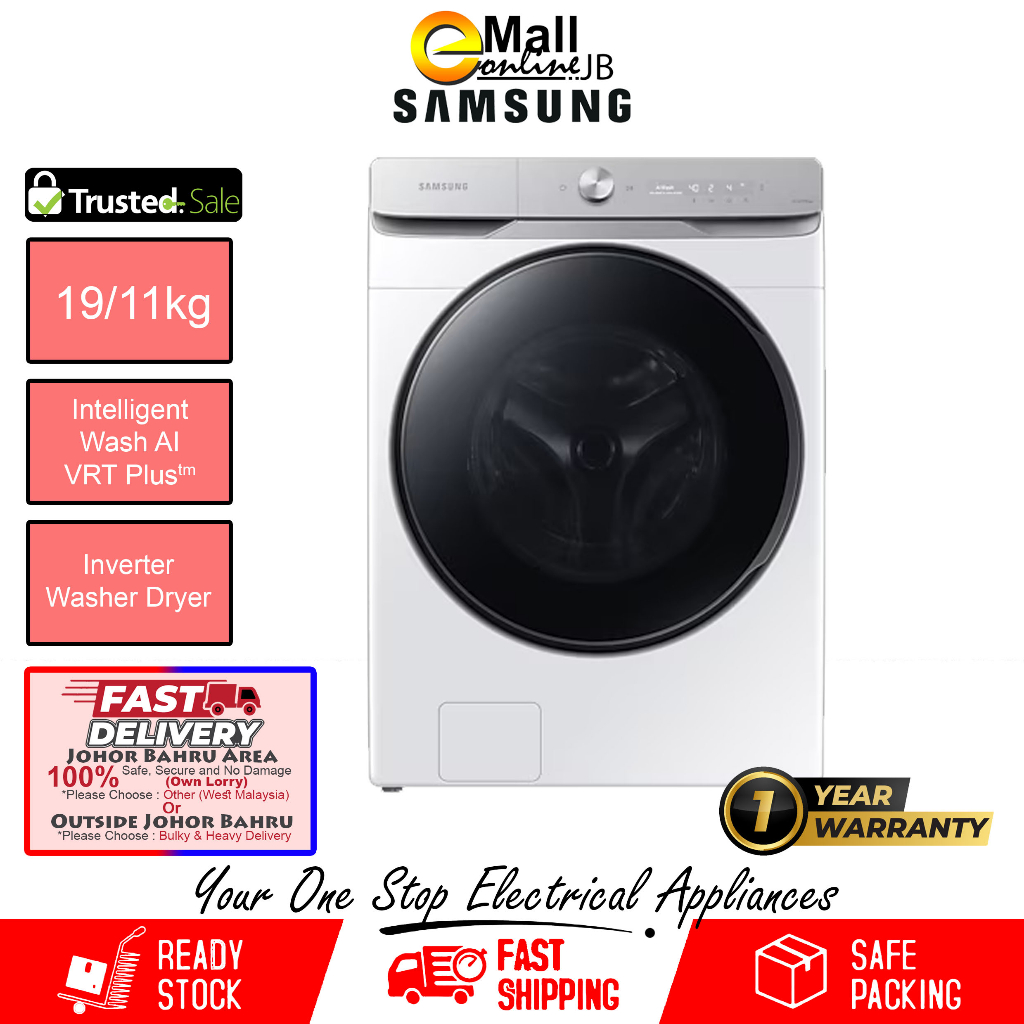 Samsung Washer Dryer (19KG/11KG) Inverter VRT Plus™ Ai Ecobubble™ Front ...