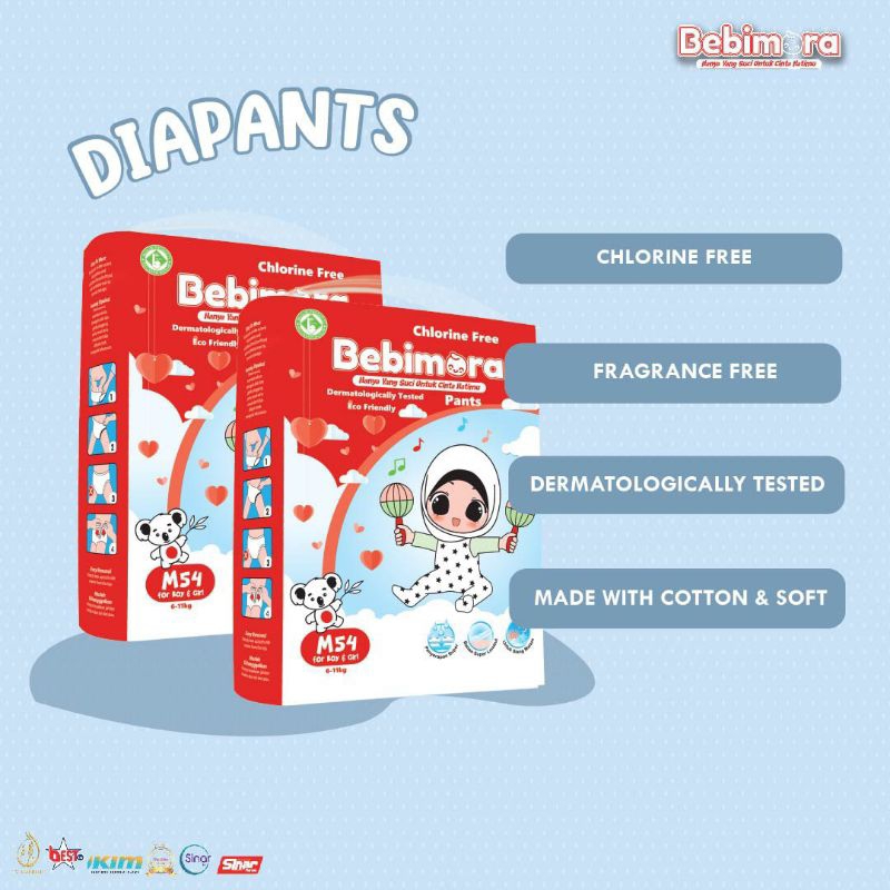 🔥 HOT 🔥 Lampin Pakai Buang Diapants Bebimora Bebas Klorin | Shopee Malaysia
