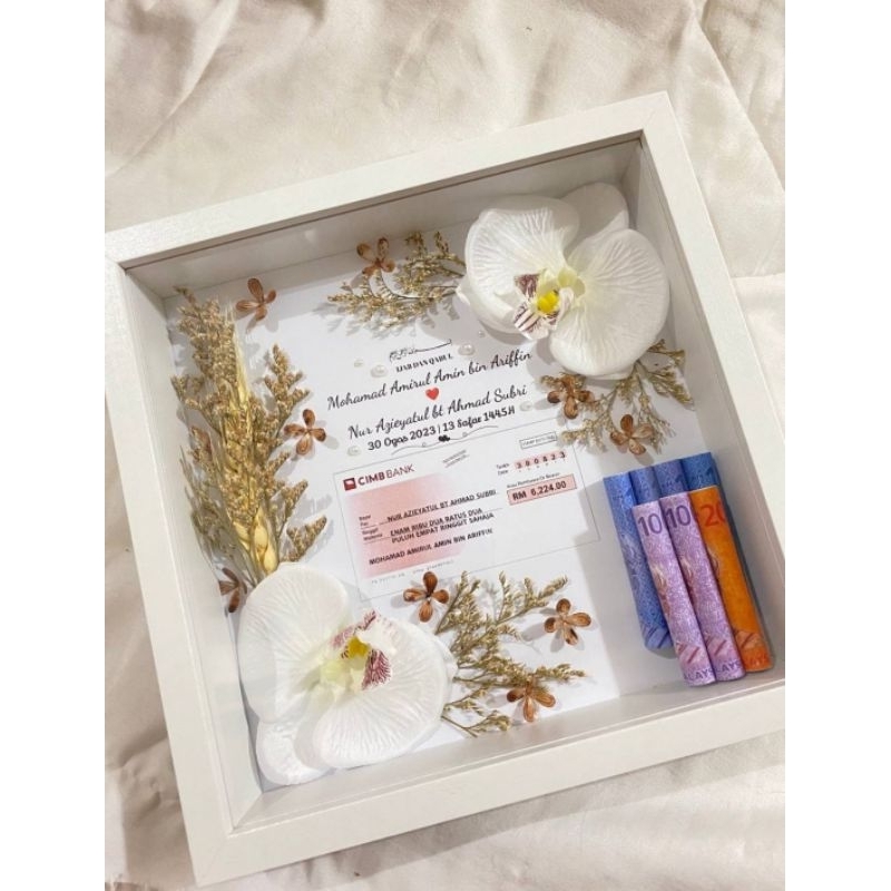 FRAME MAS KAHWIN SIAP GUBAH SQUARE FRAME DUIT HANTARAN FRAME MAS KAHWIN ...