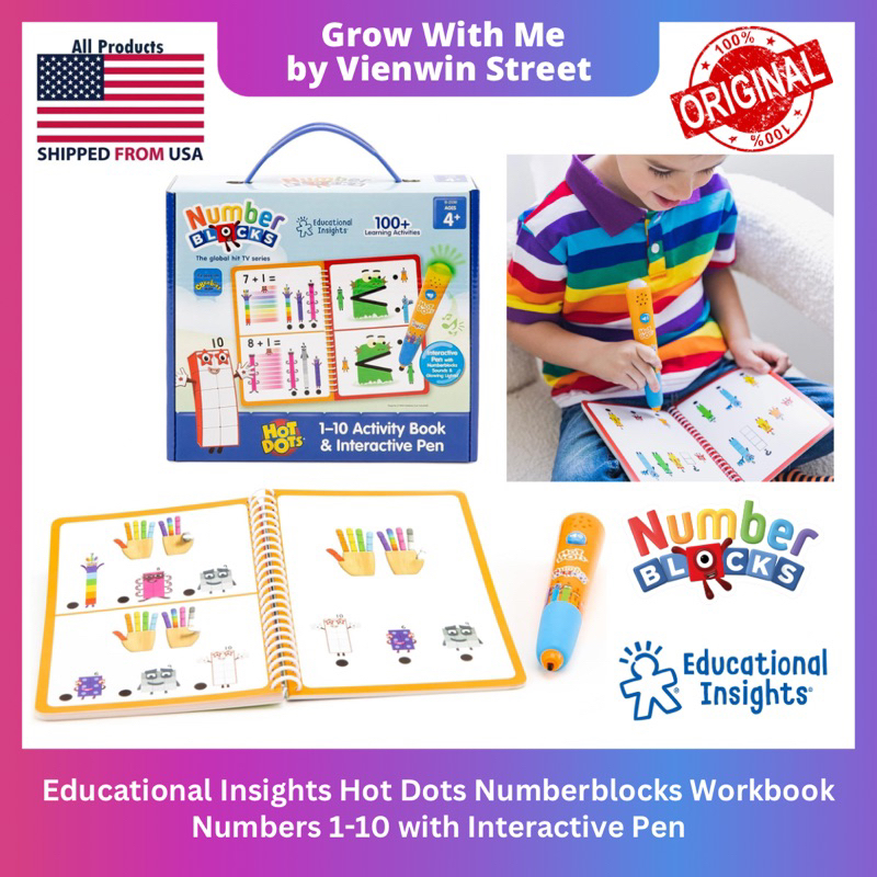 Educational Insights Hot Dots Numberblocks Workbook Numbers 1-10 with ...