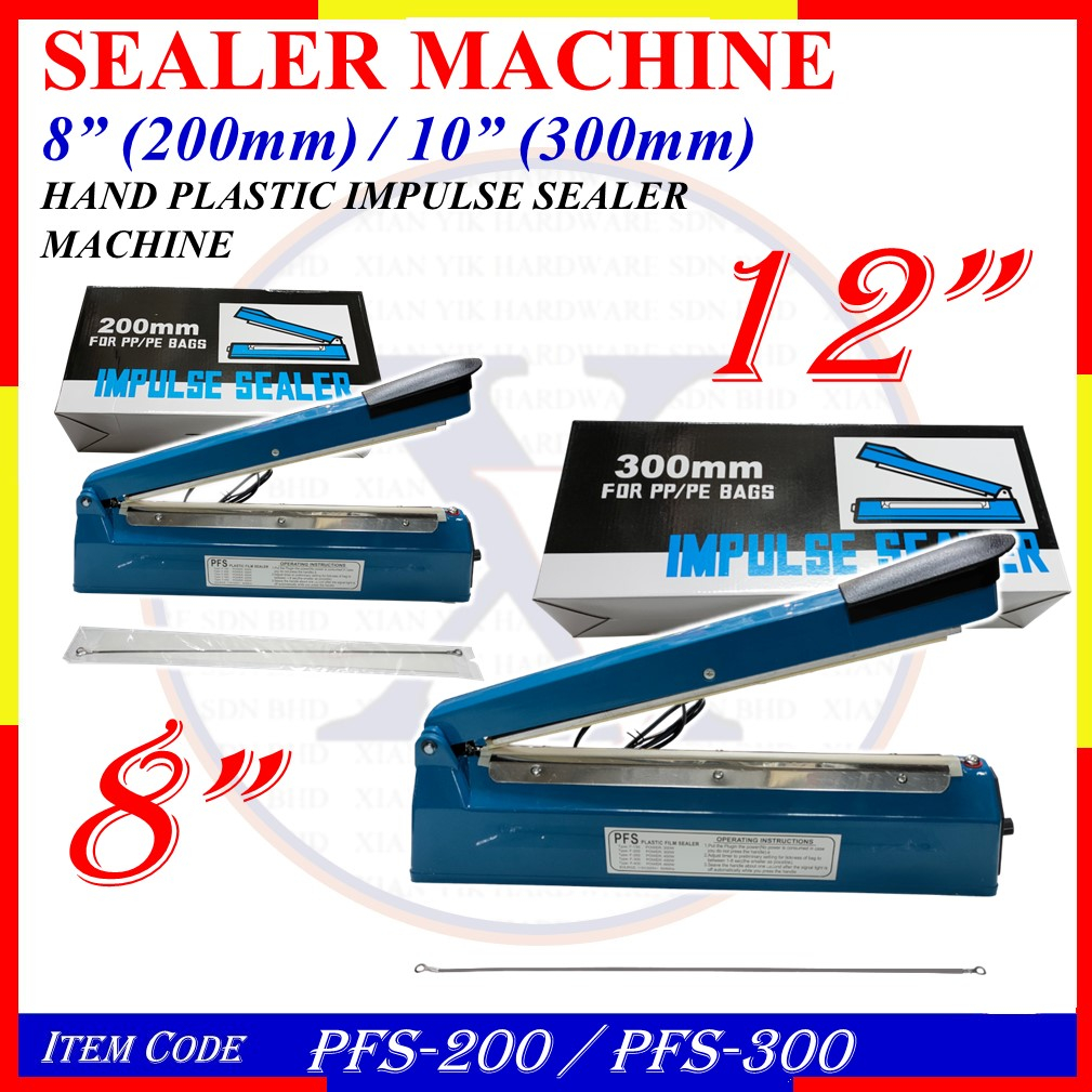 PFS-200 8" (200mm) / PFS-300 12" (300mm) HAND PLASTIC IMPULSE SEALER ...