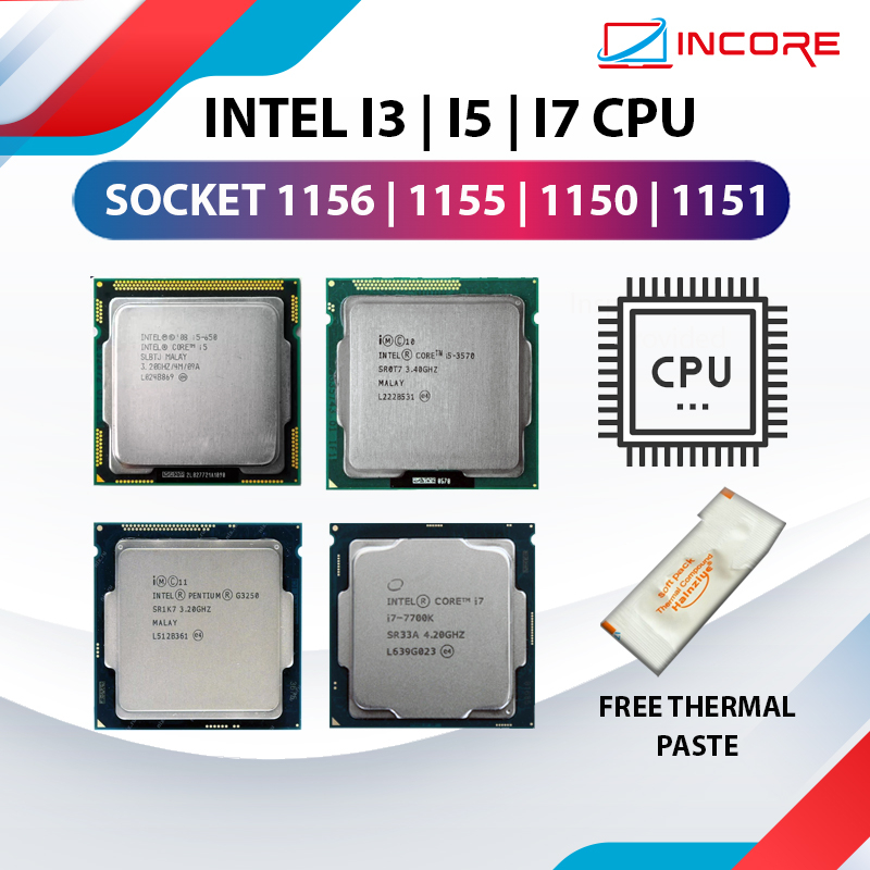 Intel G3260 I3-2100 I3-3220 I5-530 Socket 1156 / 1155 / 1150 / 1151 ...