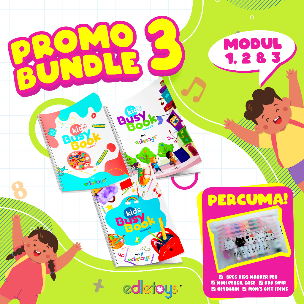 Kids Busy Book 🌈 [MODUL 1-3] Kids Early Learning Book🌈 | 3-5 years old ...