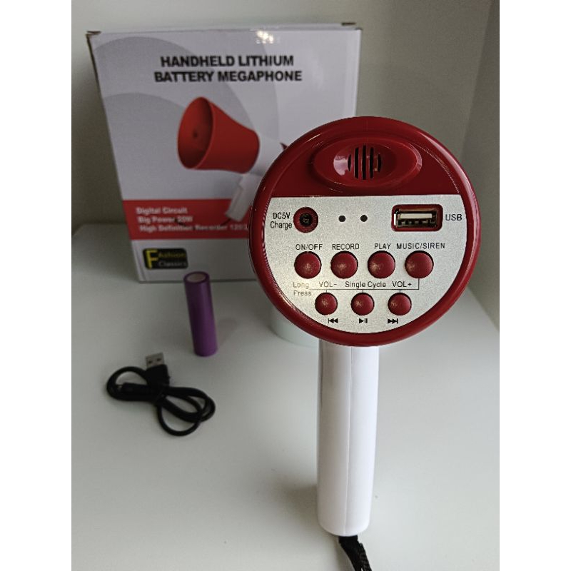 Megaphone Loudspeaker 916U Siren Record USB Handheld Wireless Amplifier ...