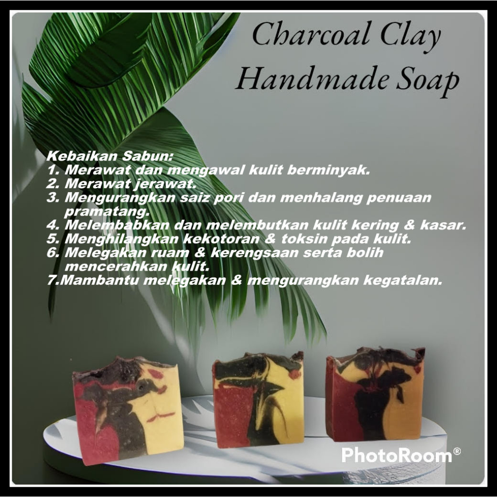SABUN ARANG & TANAH LIAT ( CHARCOAL & CLAY HANDMADE SOAP) | Shopee Malaysia