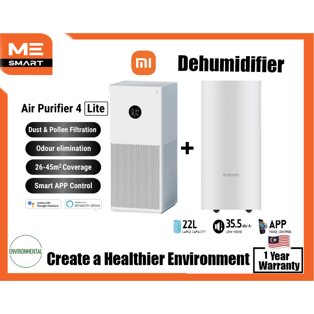Xiaomi Mijia 2IN1 Smart Air Purifier 4 Lite With Dehumidifiers 22L Capacity Smart Voice App ...