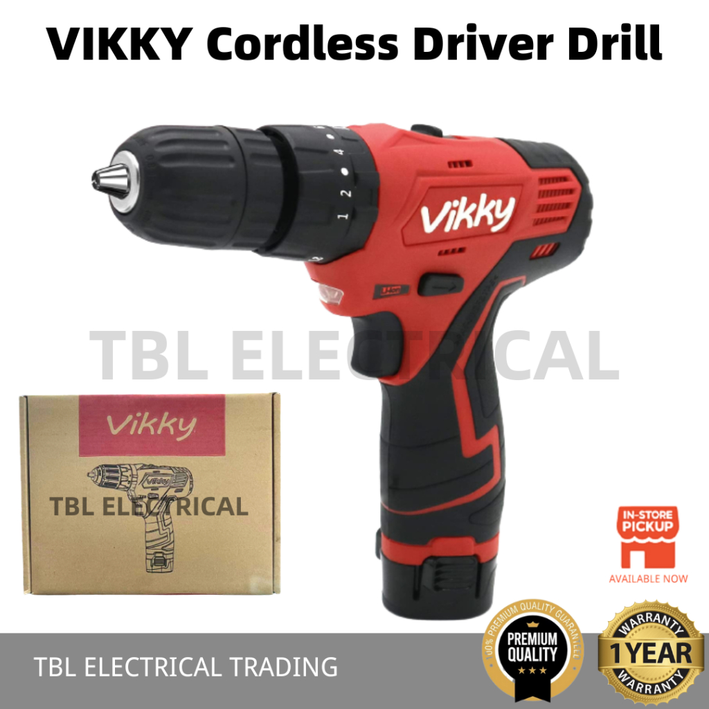 🔥HIGH QUALITY🔥VIKKY Power Cordless Drill 12V Rechargeable Screwdriver ...