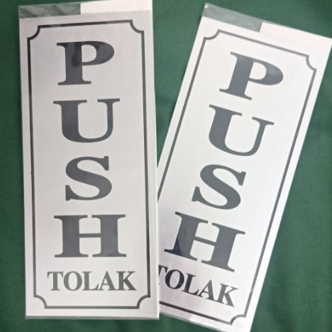 Door Sticker Push sticker Black Silver Door Signage 推 拉 贴纸 Tolak Tarik ...
