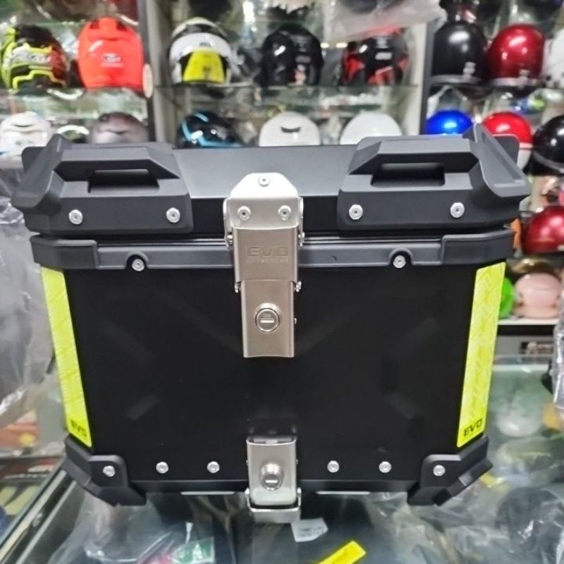 TOP BOX ALUMINIUM FREE BACKREST+STICKER REFLECTOR +TAPAK BRACKET+ SCREW ...