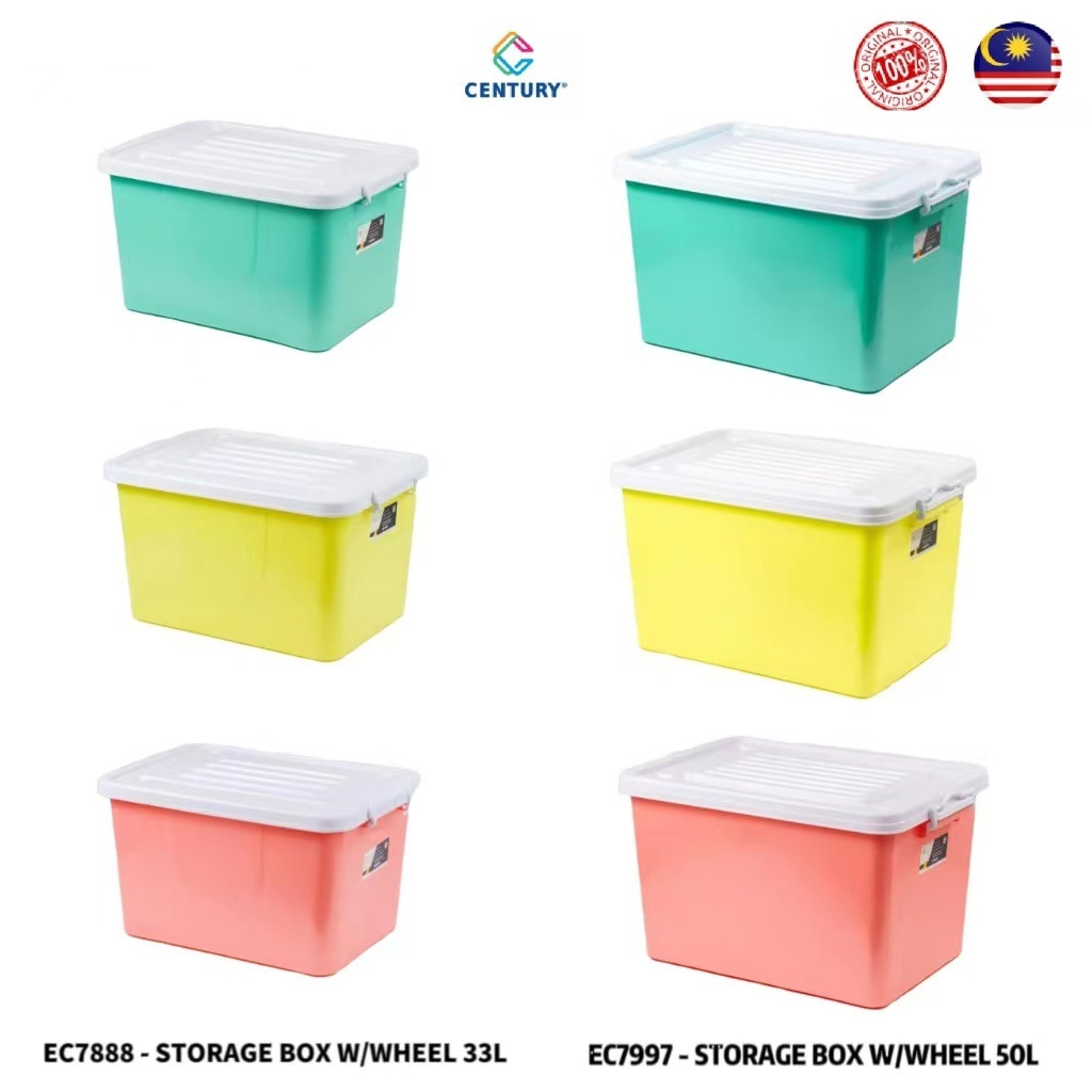 Century Storage Box With Wheel 33L 50L Box Roller 50Liter 33Liter Kotak Penyimpanan Roda VEC7888 ...