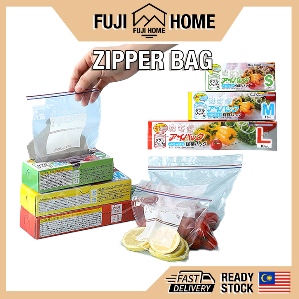 🏠READY STOCK🏠Plastic Food Freezer Zip Lock Food Bag Transparent ...