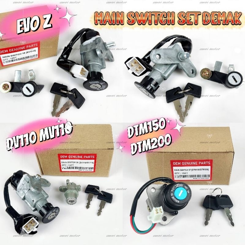 DEMAK EVO Z DV110 MV110 DTM150 DTM200 MAIN SWITCH SET SUIS KEY KUNCI | Shopee Malaysia