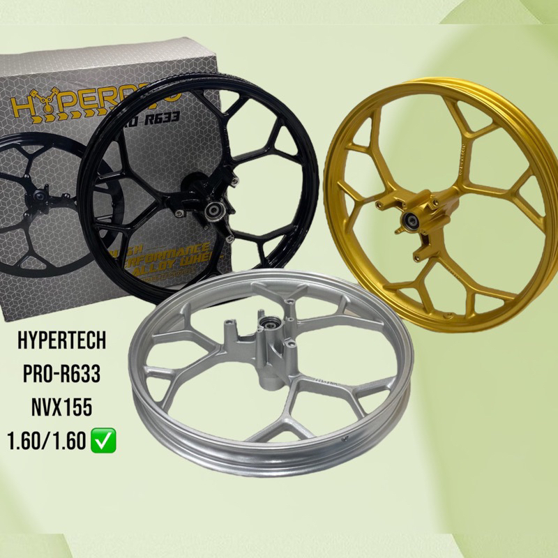 （READY STOC K）HYPERTECH PRO-R633 CNC RIM YAMAHA NVX V1/V2 AEROX 1.60/1. ...