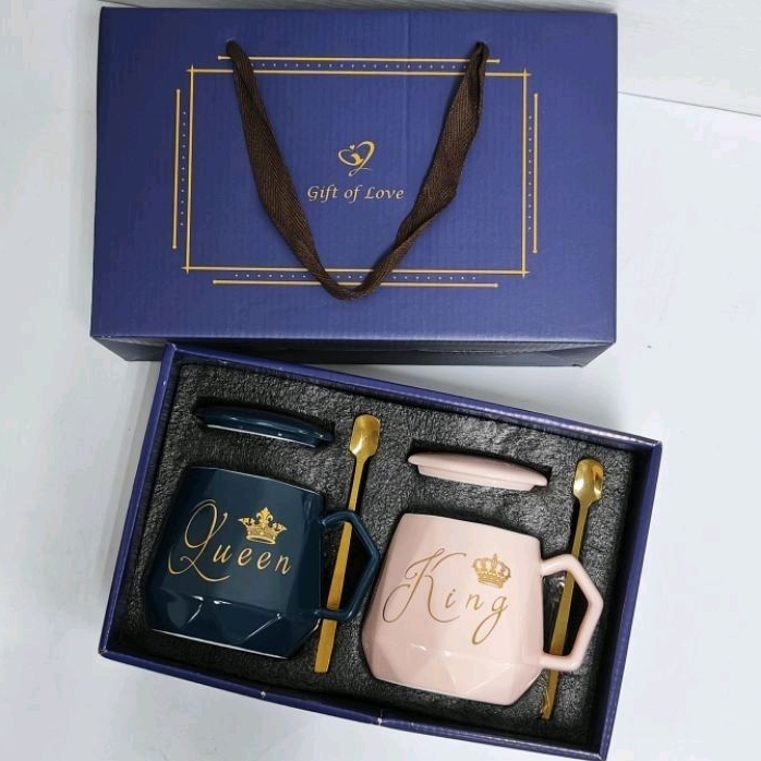 【EONMIR】Popular Crown Pattern Ceramic Diamond Cup Couple Cup Coffee Cup ...