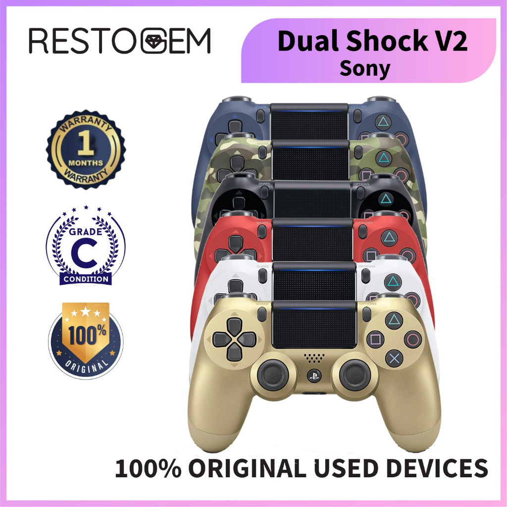 Sony Dual Shock v2 Controller Black 100% Original U S E D Unit | Shopee ...