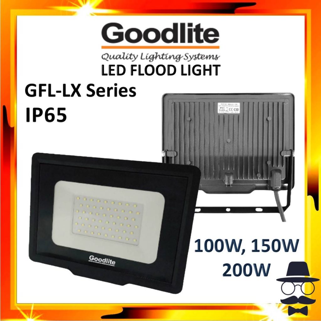 GOODLITE GFL-LX Series IP65 LED FLOOD LIGHT Die-cast Aluminium 100w ...