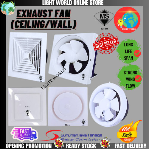 🔥SIRIM APPROVE🔥HOT ITEM 🔥Wall / Ceiling Exhaust Fan 6" / 8" / 10" / 12 ...
