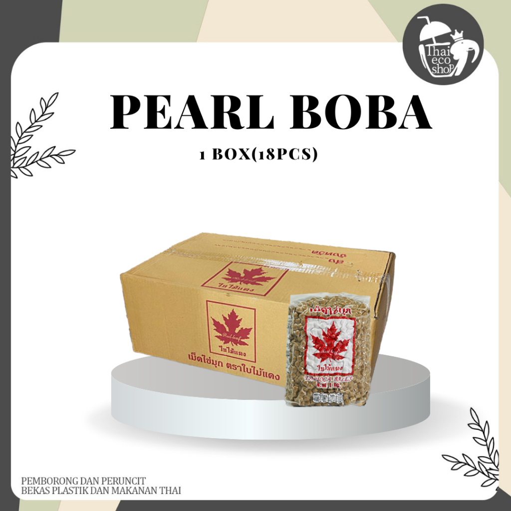 Boba Pearl Jelly Black Pearl Boba Brand Red Leaf Bumblebee (1 box 18 ...