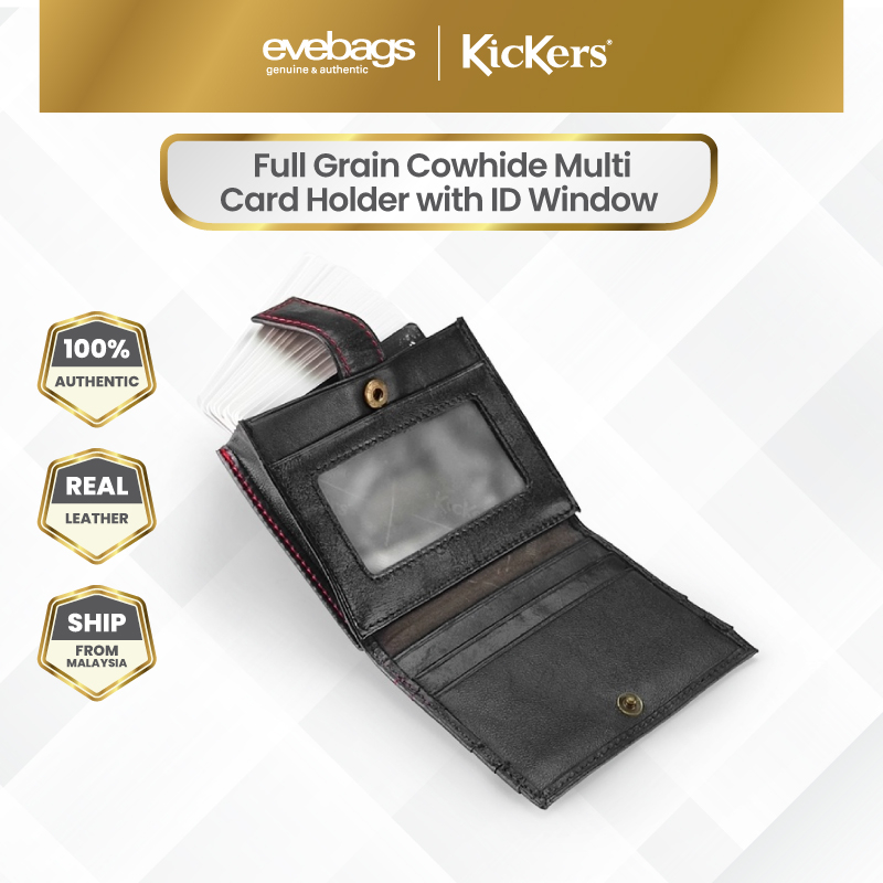 KICKERS Full Grain Cowhide Multi Card Holder with ID Window KK06 ...