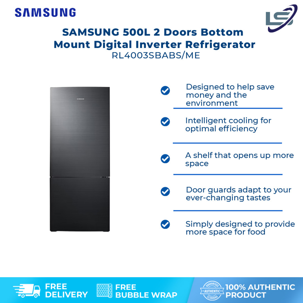 SAMSUNG 500L 2 Doors Bottom Mount Digital Inverter Refrigerator ...