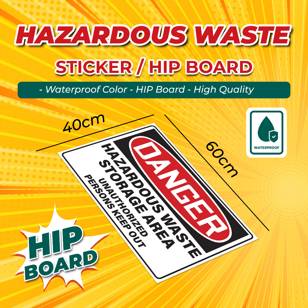 Hazardous Waste Sticker/HIP Board Signage | Shopee Malaysia