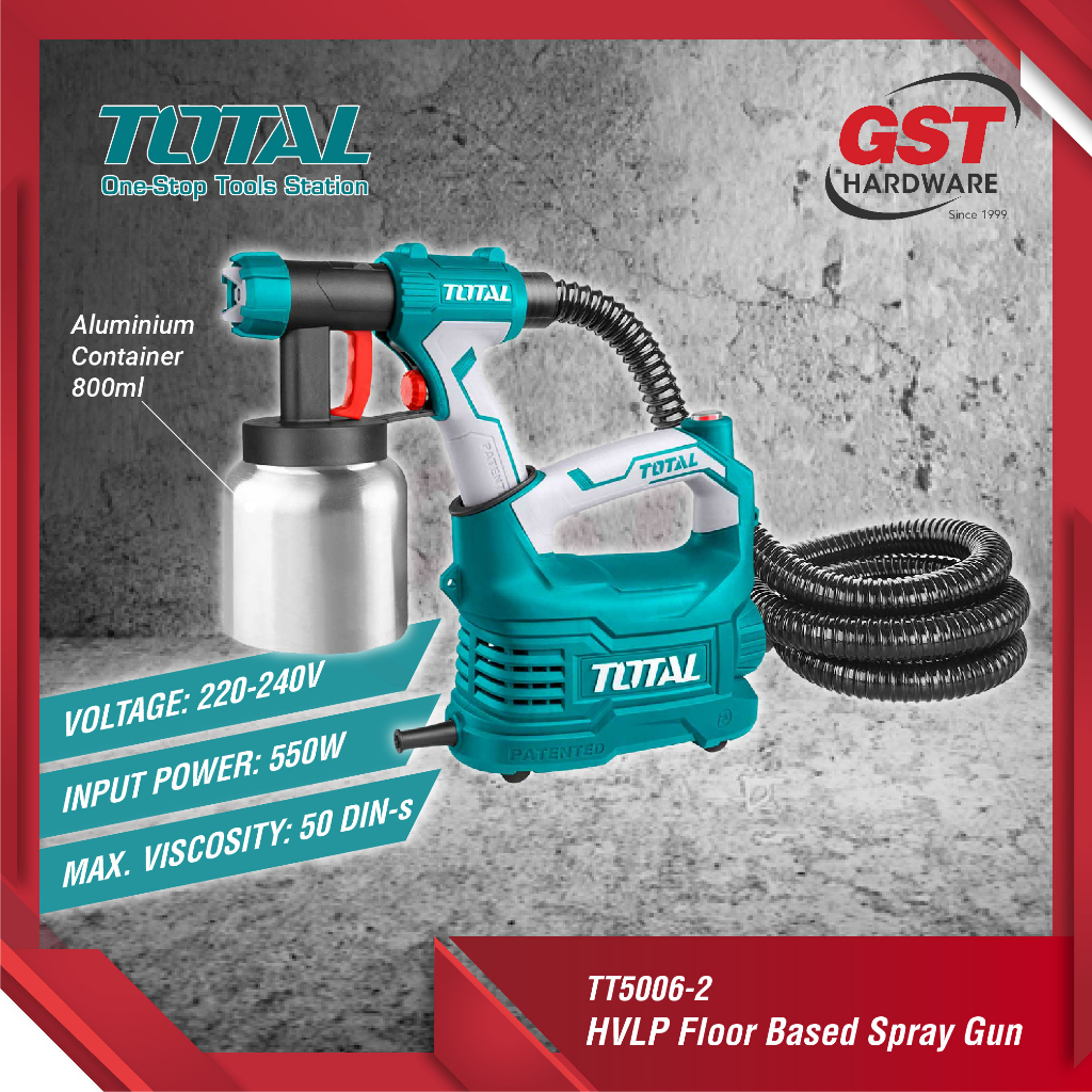 TOTAL Spray Gun TT5006-02 550W 800ml HVLP Spray Gun Electric Paint ...