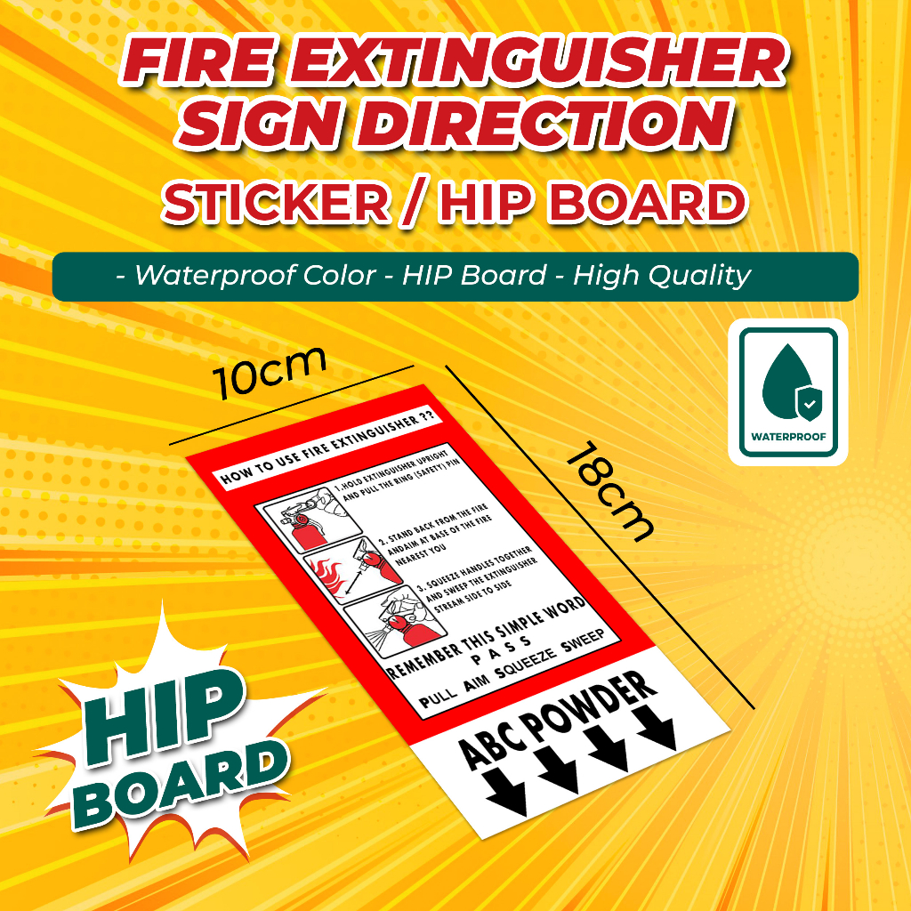 (READY STOCK) HOW TO USE FIRE EXTINGUISHER SIGN DIRECTION (STICKER ...