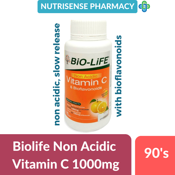 Biolife Non- Acidic Vitamin C & Bioflavonoids Tablets 90's [Single ...