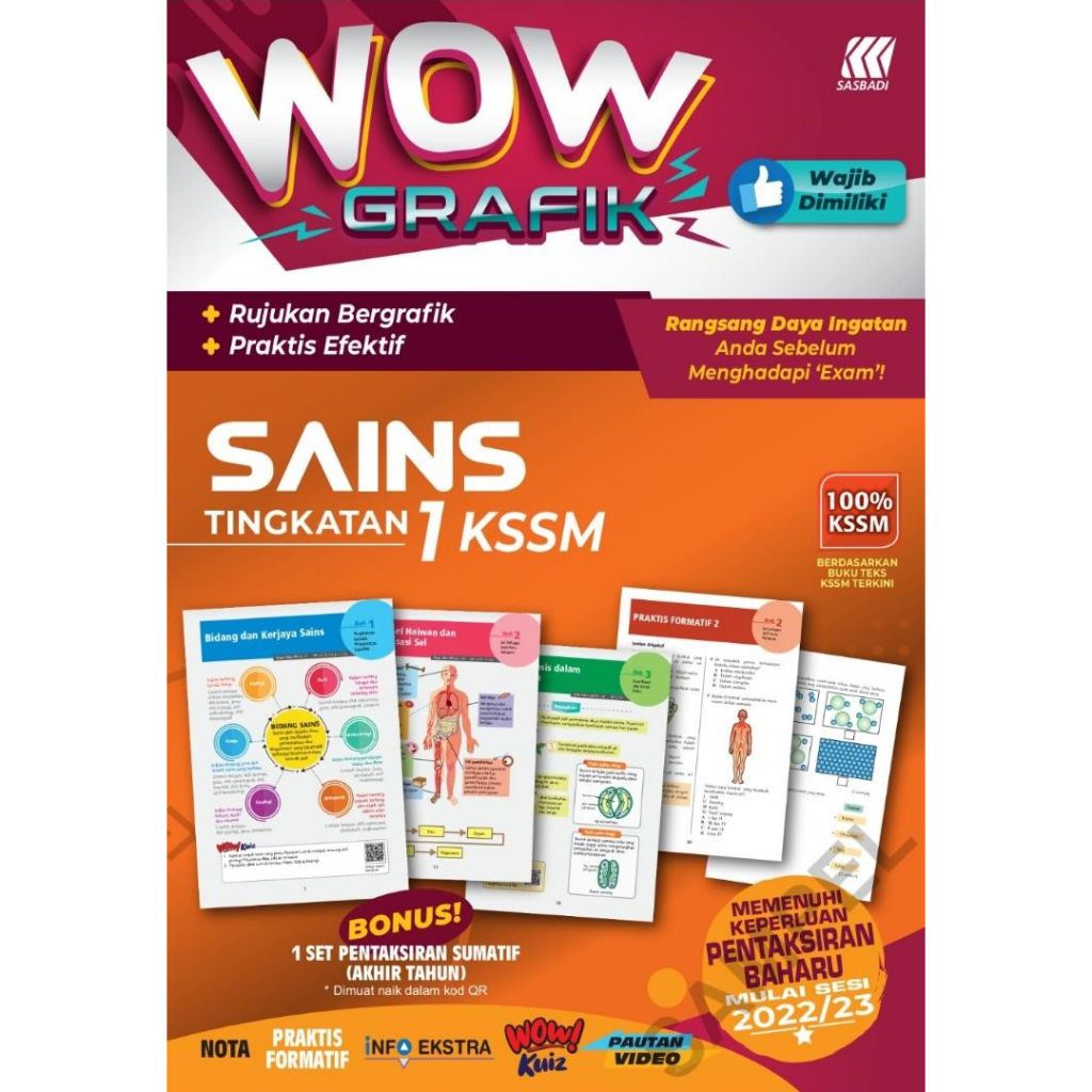 BUKU RUJUKAN WOW GRAFIK SASBADI TINGKATAN 1 | Shopee Malaysia