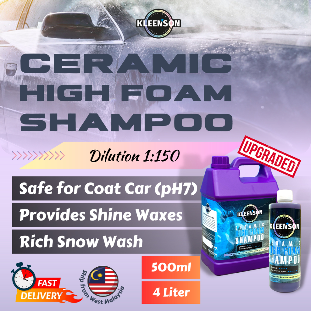【Kleenson】CFB Ceramic High Foam Shampoo 4L | Dark Purple Snow Foam Car ...