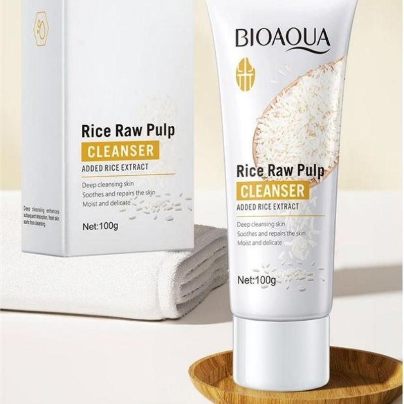 🌷Ready Stock 🌷BIOAQUA Rice Raw Pulp CLEANSER 100gBIOAQUA 大米原浆清洁剂 100g ...