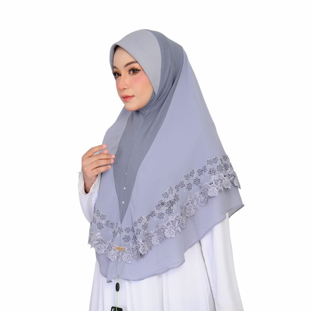 ALNOOR Tudung Sarung 2 Layer Chiffon | Labuh Berdagu Lace Design ...