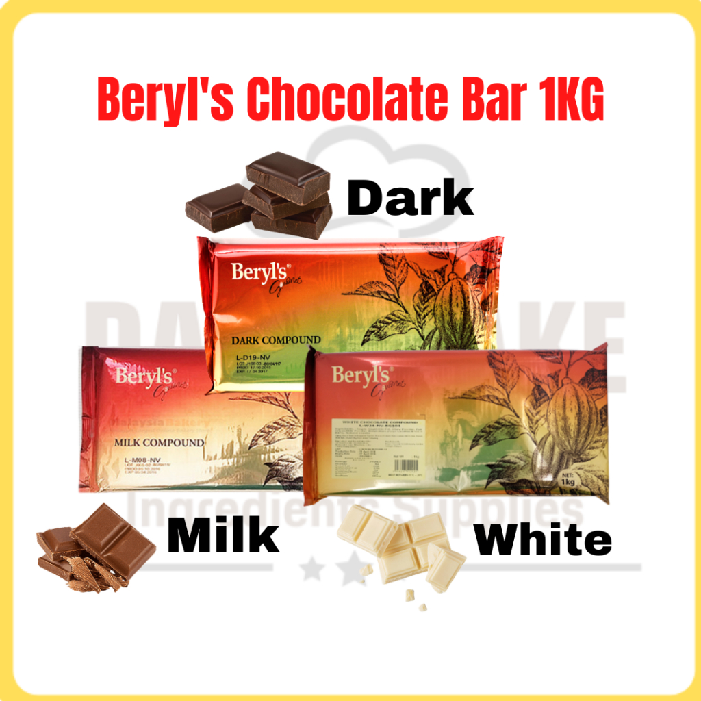 Beryl Chocolate Bar 1KG/Dark,White,Milk Chocolate Compound Bar/Bar ...