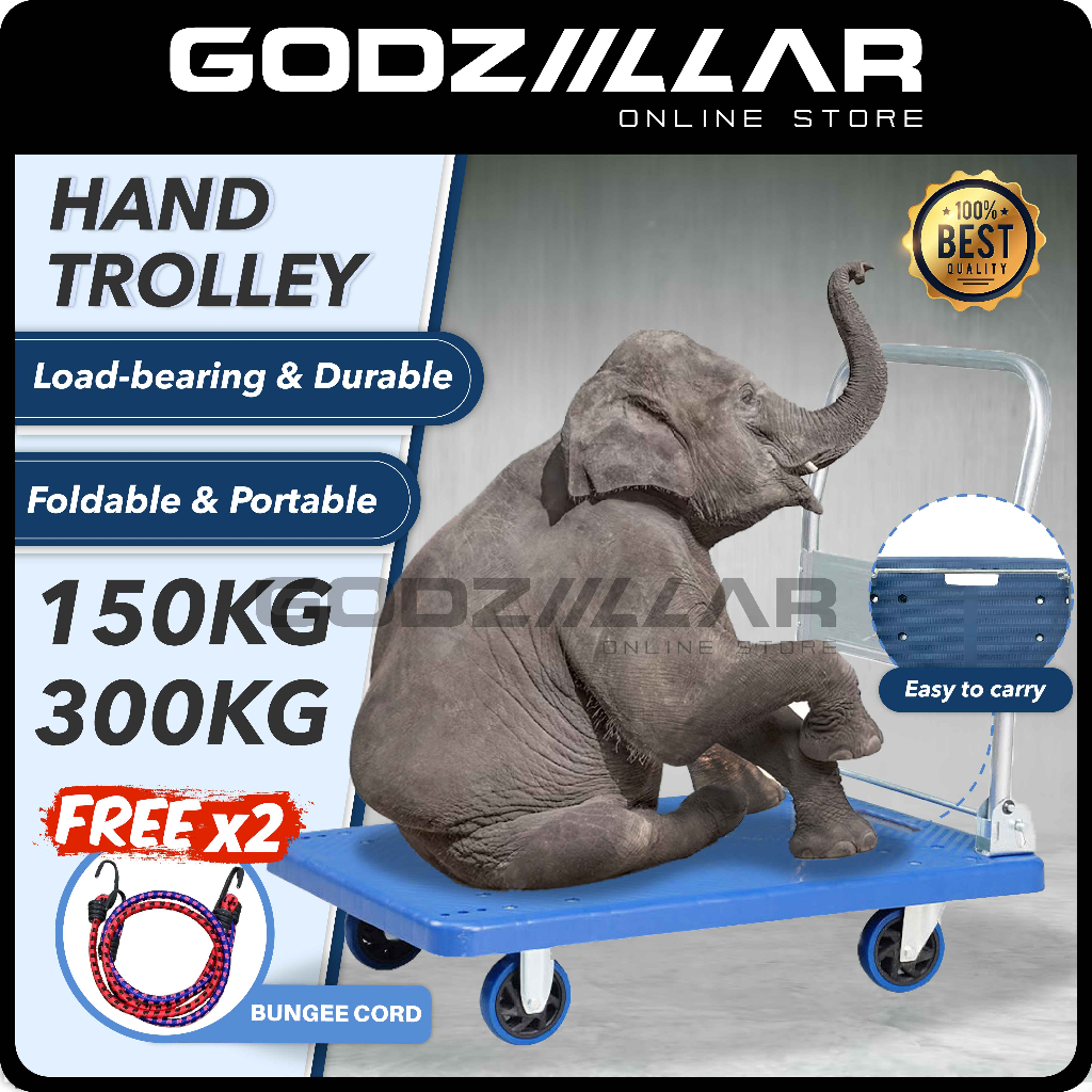 Trolley Portable Hand Truck Iron PVC Foldable Small Trolley Barang ...